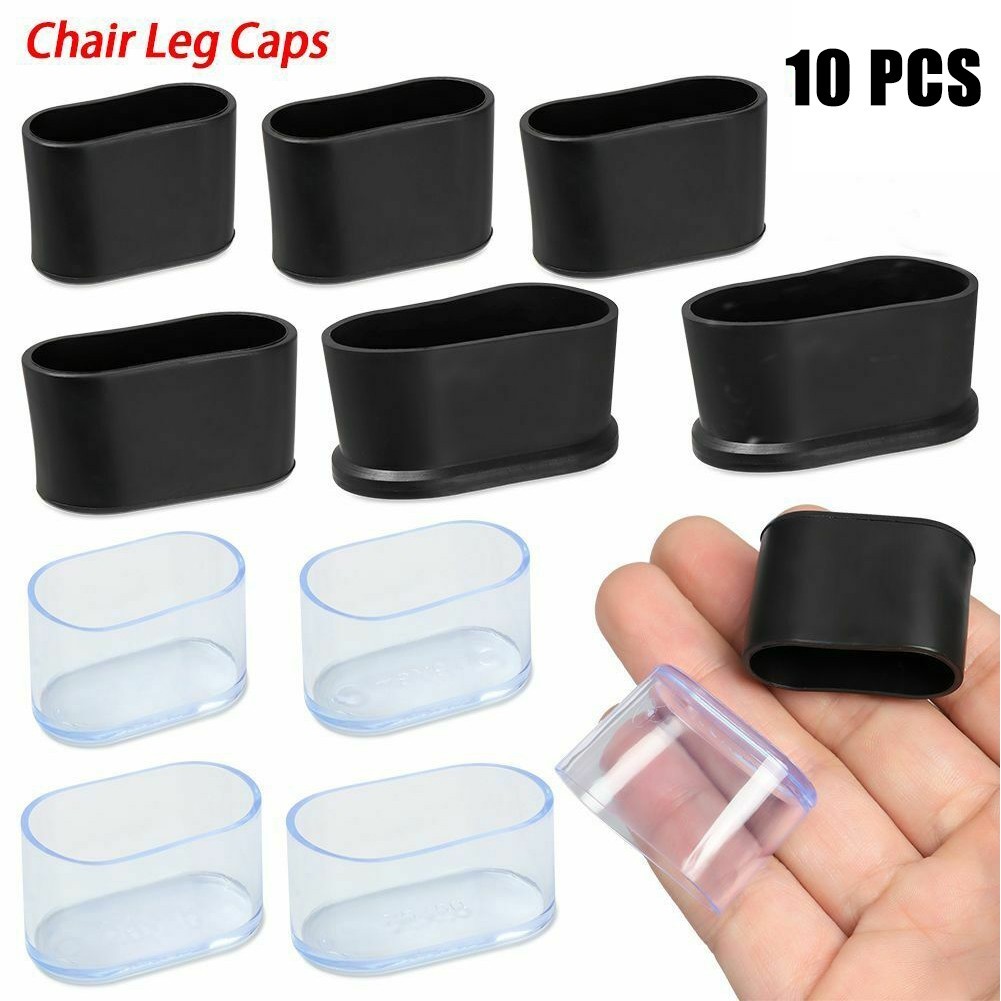 Chair Leg Cap Oval Covers 10Pcs Floor Protectors Office PVC Patio ...