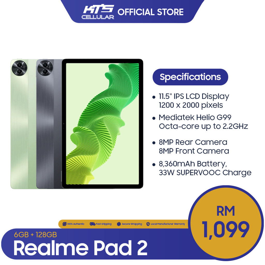 Realme Pad 2 (6GB+128GB | 8GB+256GB) Tablet - Original 1 Year Warranty ...