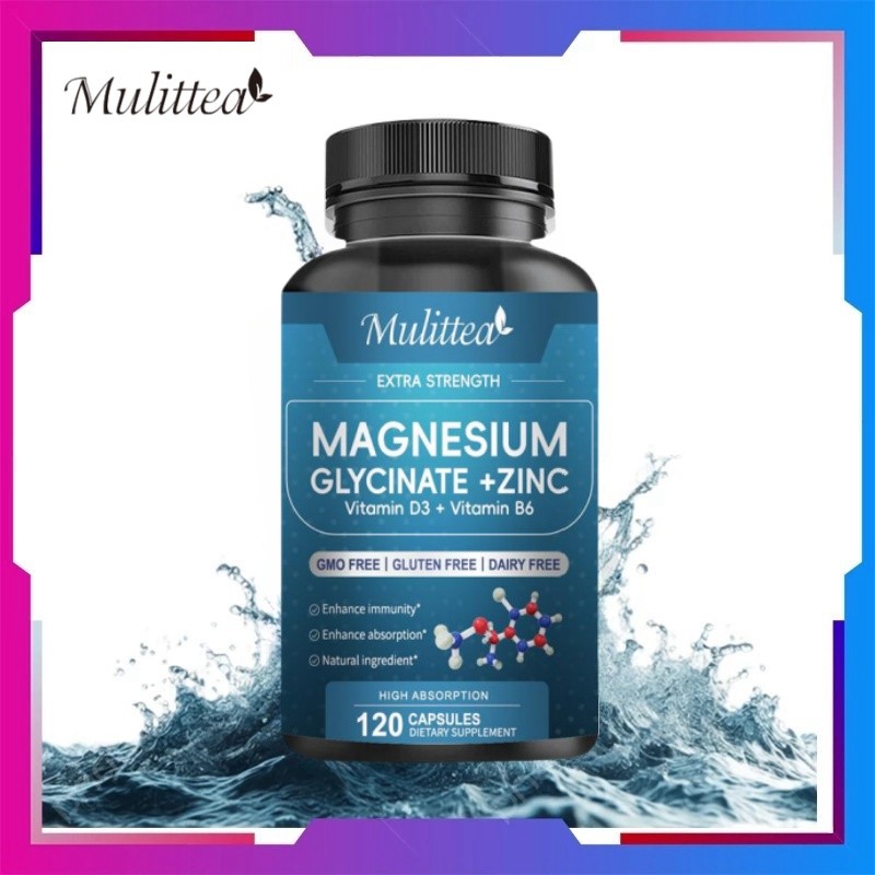 Mulittea Magnesium Glycinate Capsule with Zinc VitaminD3&B6 Promote ...
