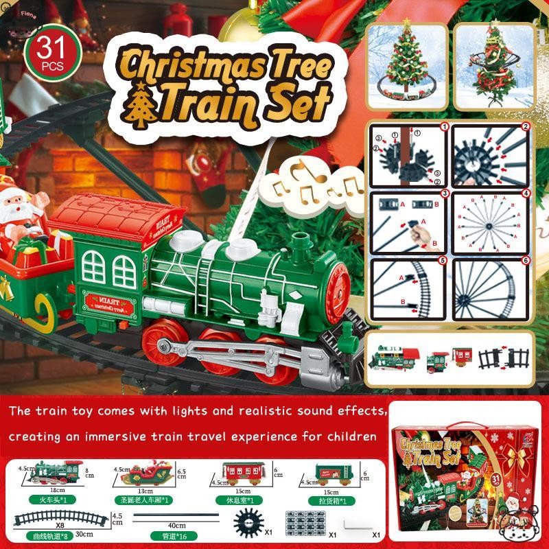 Christmas Track Train Set For Under Christmas Tree Train Toys With ...
