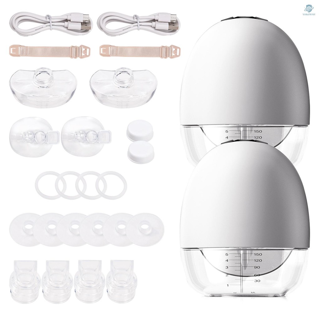 2 Pack Portable Wearable Breast Pump Hands Free Electric Breast Pump ...