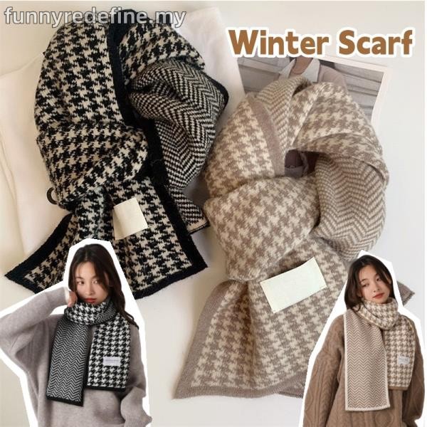 Scarf Female Winter Korean Version Shawl Grid Deer Plush Two-Sided Keep ...