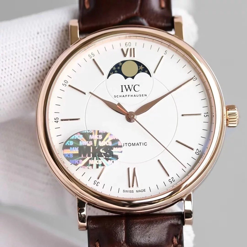 MKS Factory Produced Iwc Wave Fino Series Moon Phase Men's Watch 40mm ...