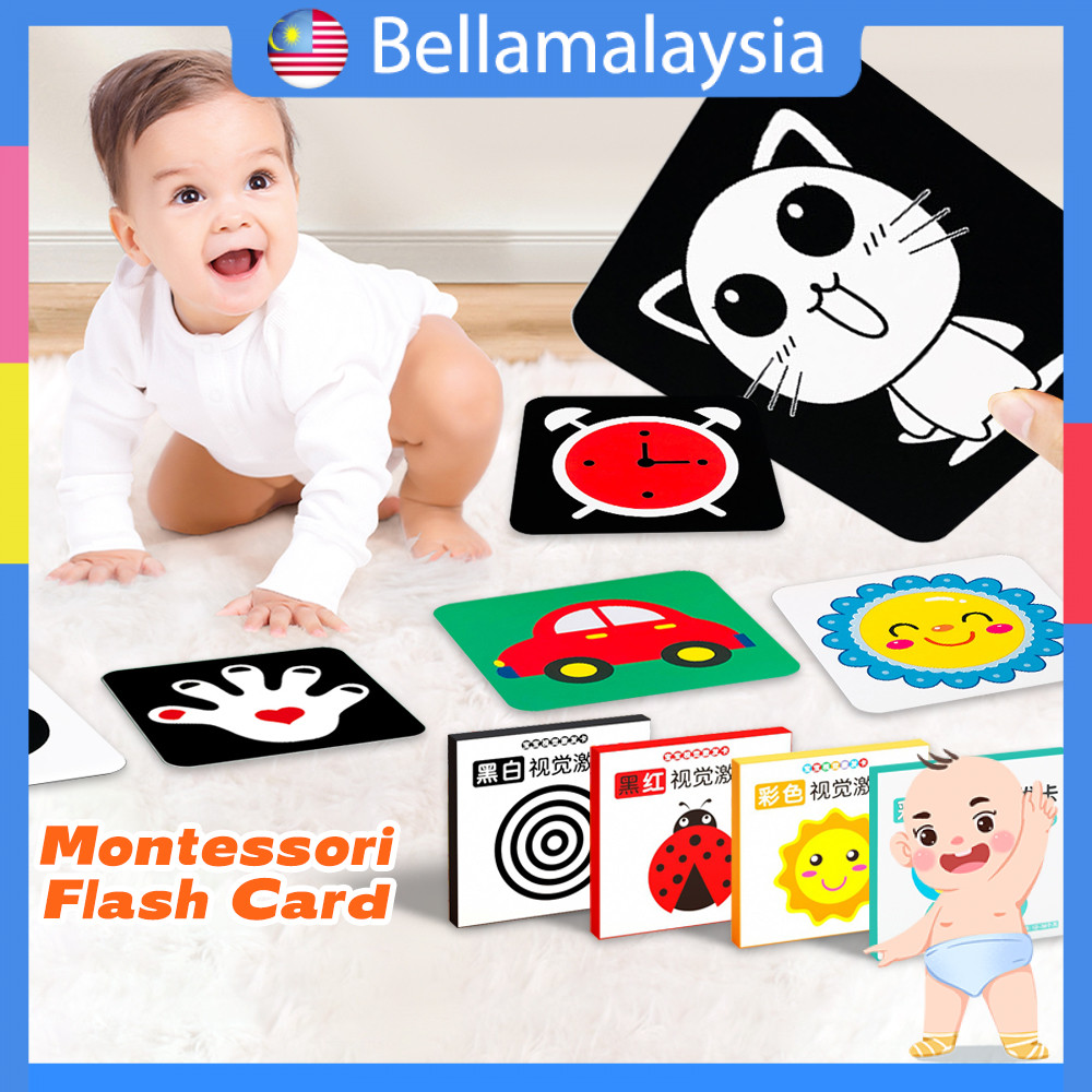 Bella Montessori Baby Flash Card 0-36 months Baby Visual Stimulus Card ...