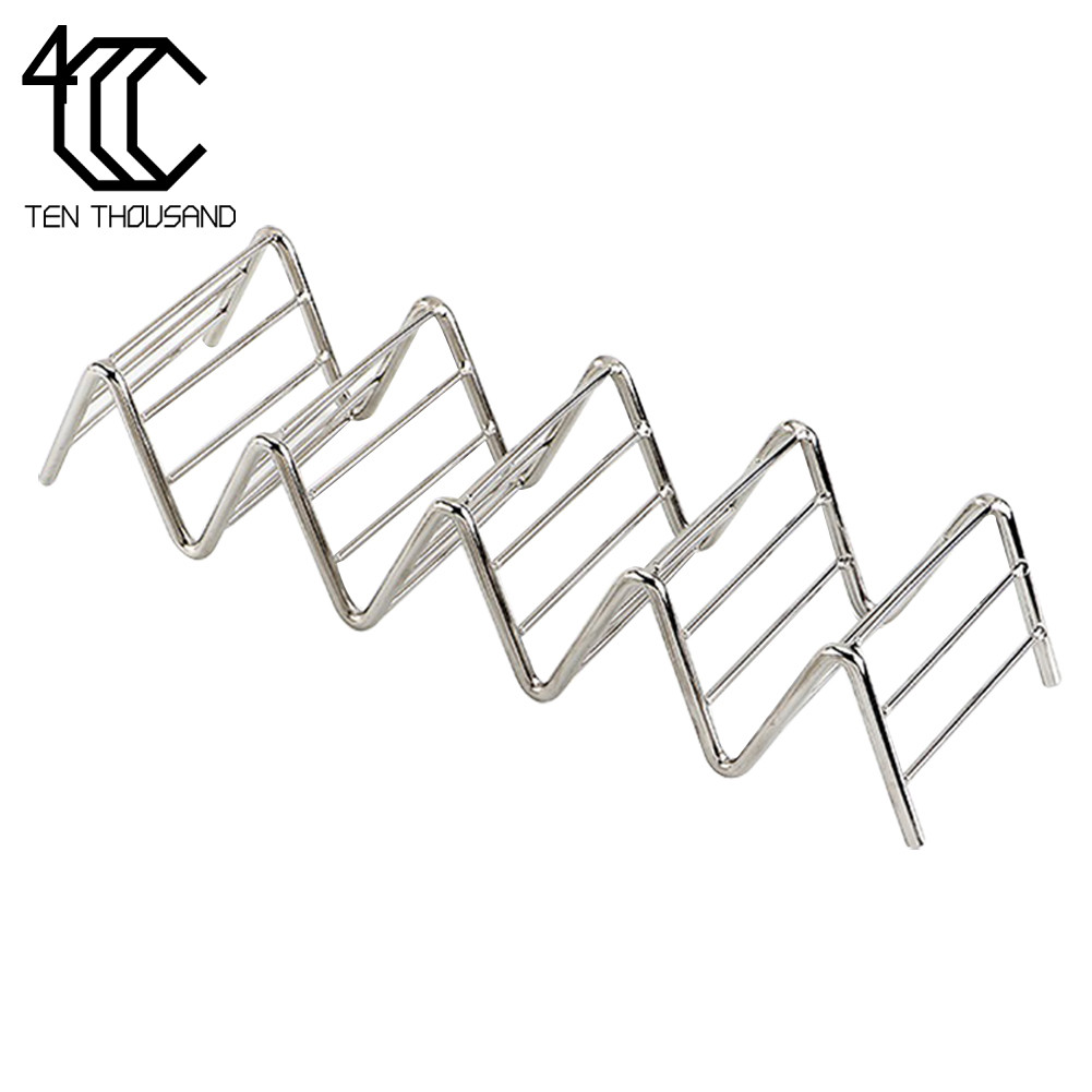 Hard Wave Stainless Steel Mexican Food Rack Stand Shell Taco Holder ...