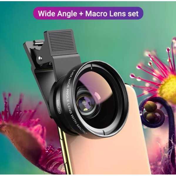 Apexel Smartphone Camera Lens 2 in 1 Macro 12.5X Wide Angle 0.45X - APL-0.45WM ( ORI ) | Shopee ...