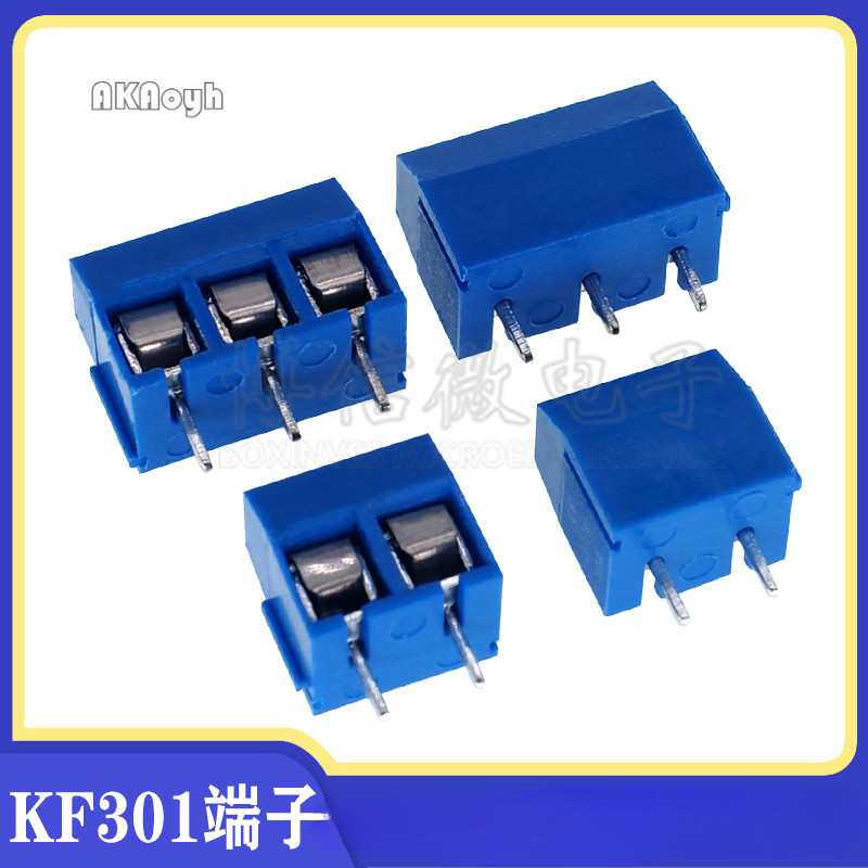 10pcs KF301 2P/3P Blue KF301-5.0 KF301 Screw 5.0mm Straight Pin PCB ...