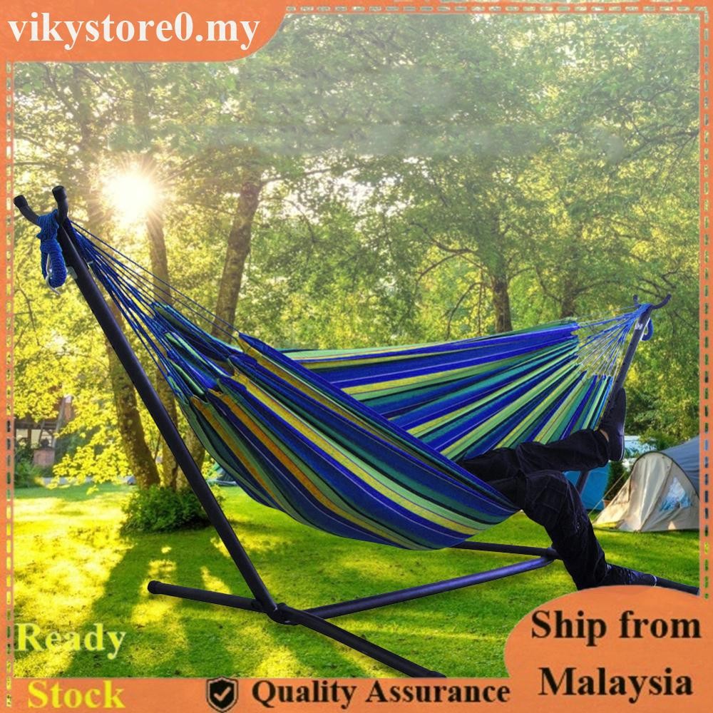 Portable Outdoor Canvas Hammock Stand Camping Sleeping Swing Hanging ...