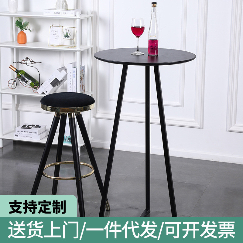 Meja kaunter bar hitam meja kopi besi tempa logam meja kayu solid meja ...