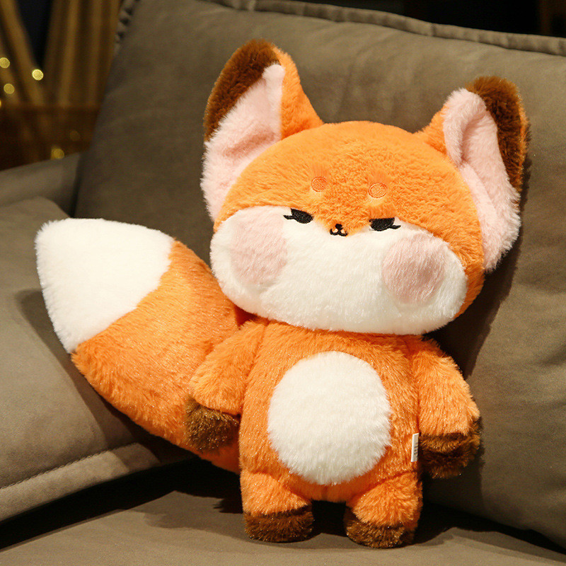 Cute Little Fox Plush Toy Big Tail Fox Doll Red White Fox Pillow Sofa ...