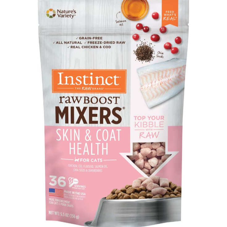 【Instinct】 Cat Freeze-dried Raw Boost Mixers Grain-Free Skin & Coat Cat ...