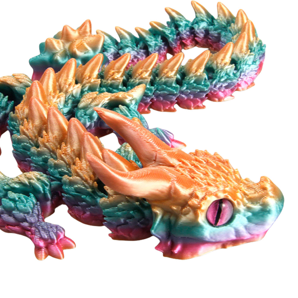 3D Printed Articulated Simulation Dragon Snake Toy Poseable Dragon ...