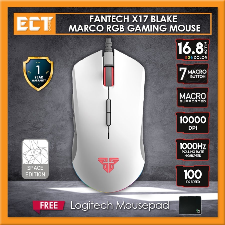 Fantech X17 Blake Marco RGB Gaming Mouse - White Space Edition ...