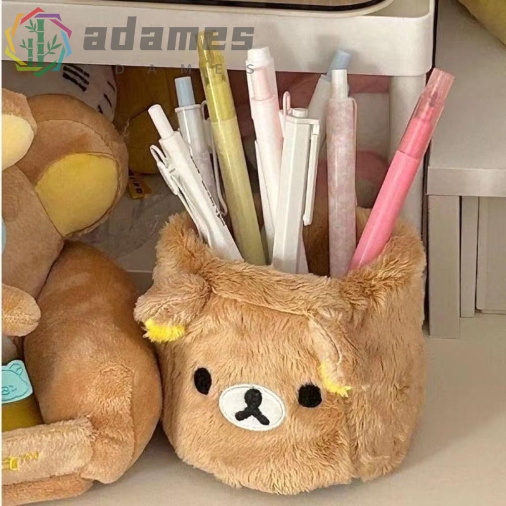 ADAMES Rilakkuma Pen Holder, Anime Japanese Plush Bear Pen Holder ...