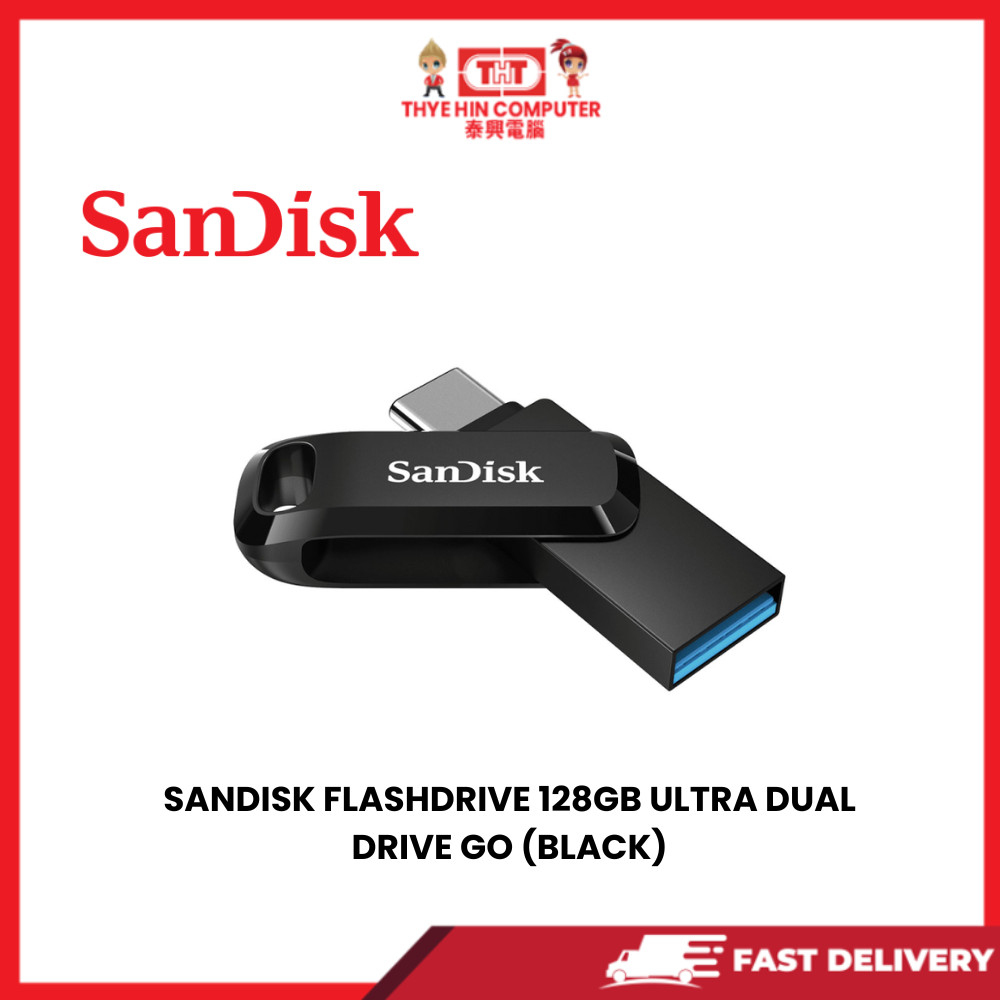 SANDISK FLASHDRIVE 128GB ULTRA DUAL DRIVE GO (BLACK) | Shopee Malaysia