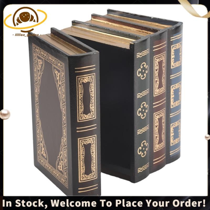 European Retro Storage Box Book Shape Storage Box Fake Book Wooden ...