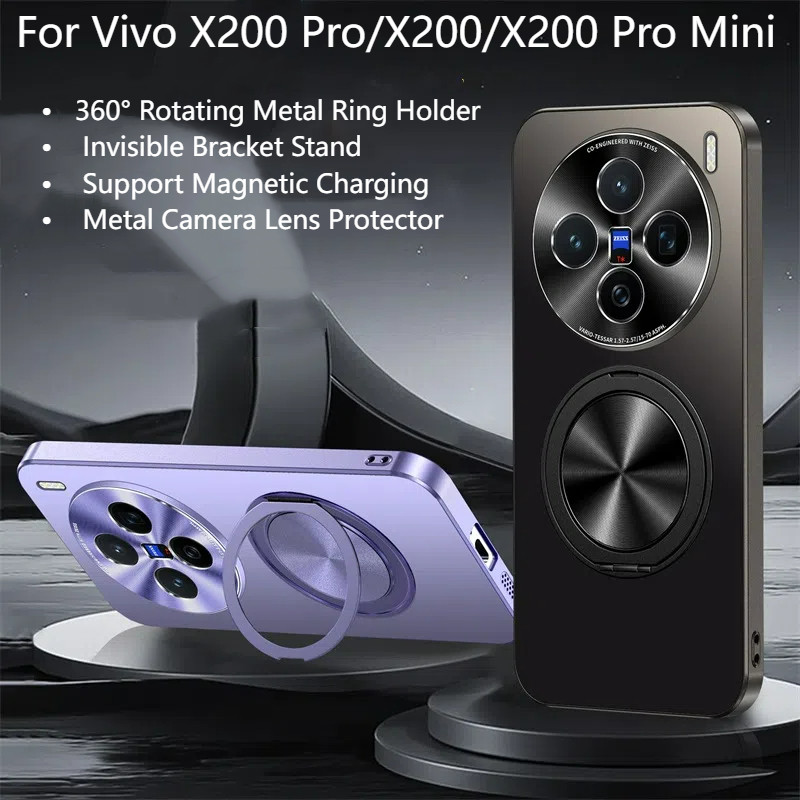 For Vivo X200 Pro Case X200 X200Pro X200 Pro Mini Casing 360 Degree Rotating Magnetic Finger ...