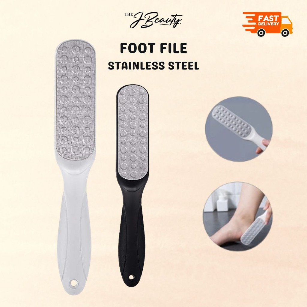 Double Side Foot File Stainless Steel Callus Remover Dead Skin Pedicure ...