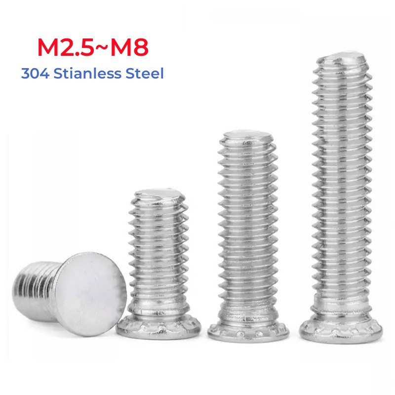 304 Stianless Steel Self Clinching Studs Pressure Rivet Screw M2.5 M3 M4 M5 M6 M8 FHS Flush Head ...