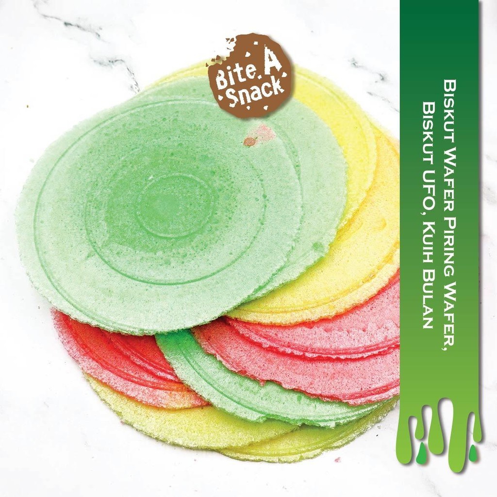 Traditional Biscuit Wafer Piring Wafer, Biskut UFO, Kuih Bulan | Biskut ...