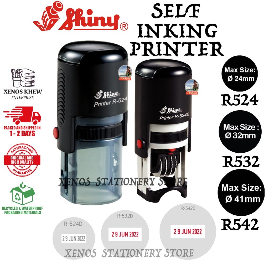SHINY R524 R532 R542 SELK-INKING PRINTER / SHINY R524D R532D R542D SELF ...