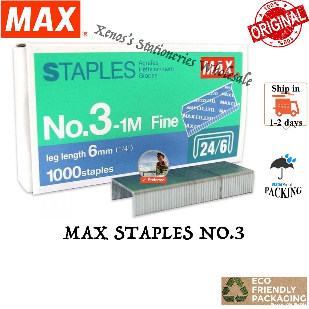 MAX NO.3-1M STAPLES / BULLET / DAWAI KOKOT/ UBAT NO3 STAPLER HD-50 ...