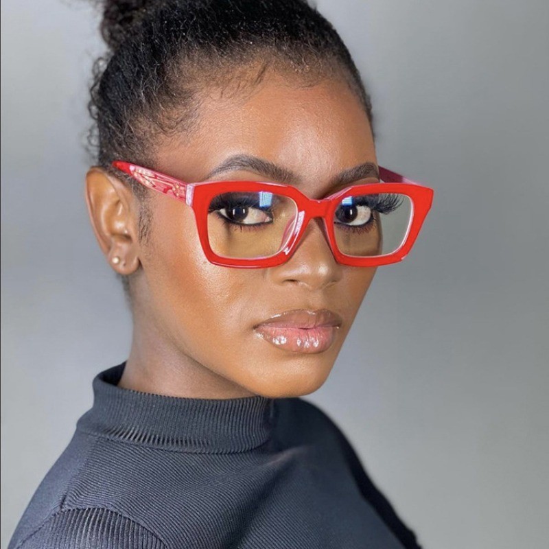 2024 New Ins Flat Lens Ins Glasses Frame Female Concave Design | Shopee ...