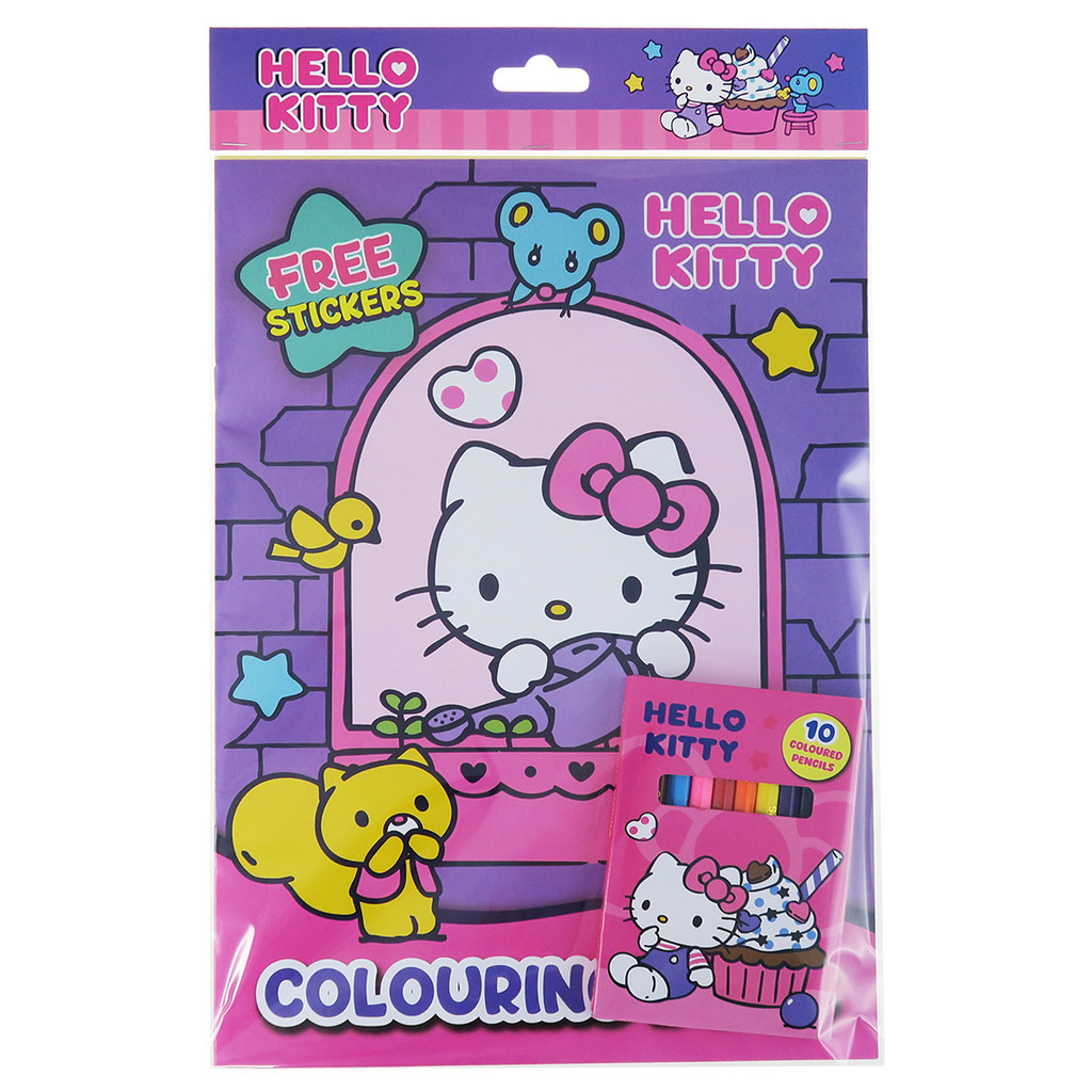 Hello Kitty Planting Colouring Pad With Sticker & Colour Pencil Set ...