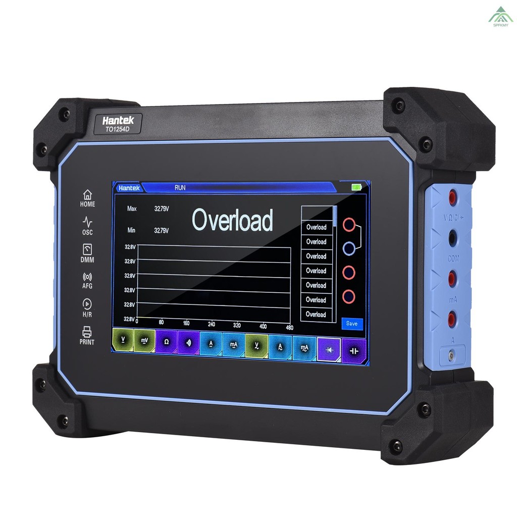 Hantek TO1254D Rechargeable Portable Oscilloscope Multimeter 4-Channel ...