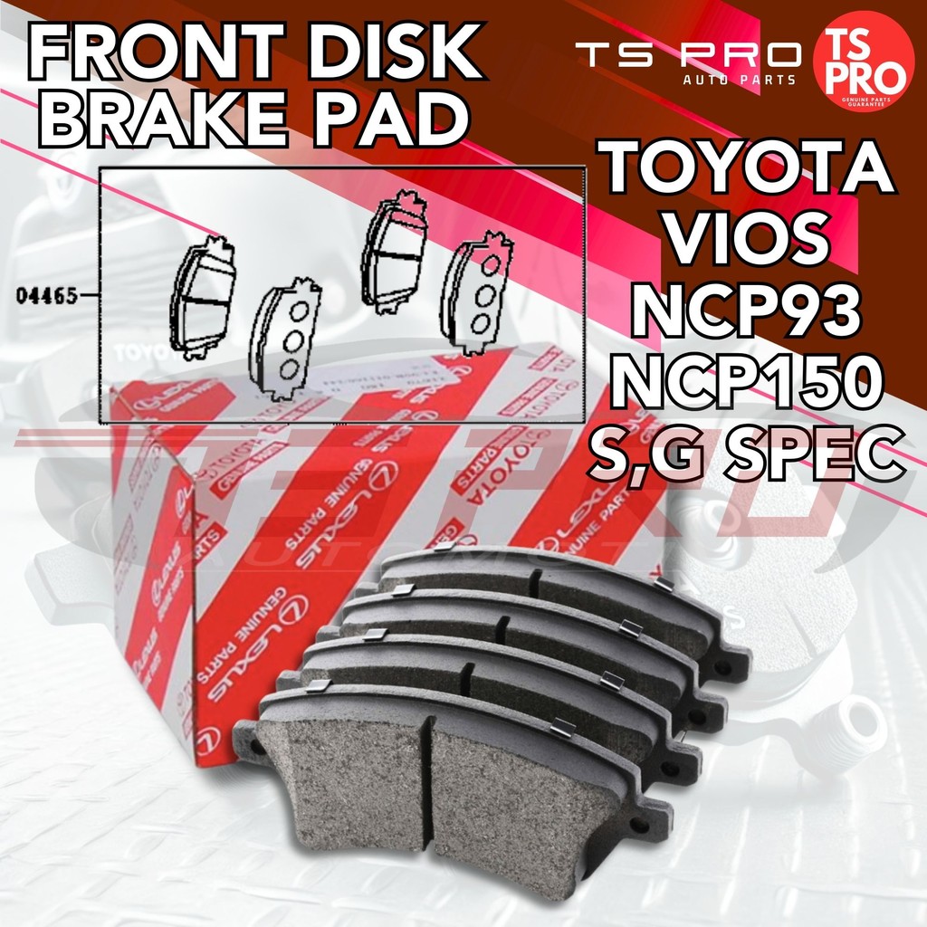 Toyota Vios NCP93 NCP150 NSP151 S,G Spec Genuine Front Disk Brake Pad ...