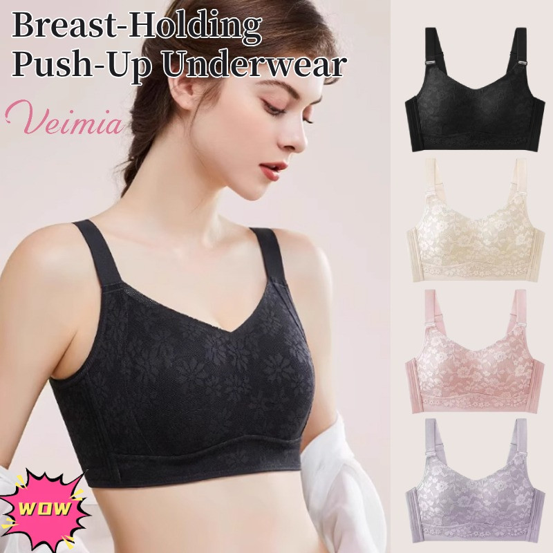[Veimia]Comfortable Breathable Anti-sagging Breast-Holding Push-Up Underwear Seamless Gathering ...