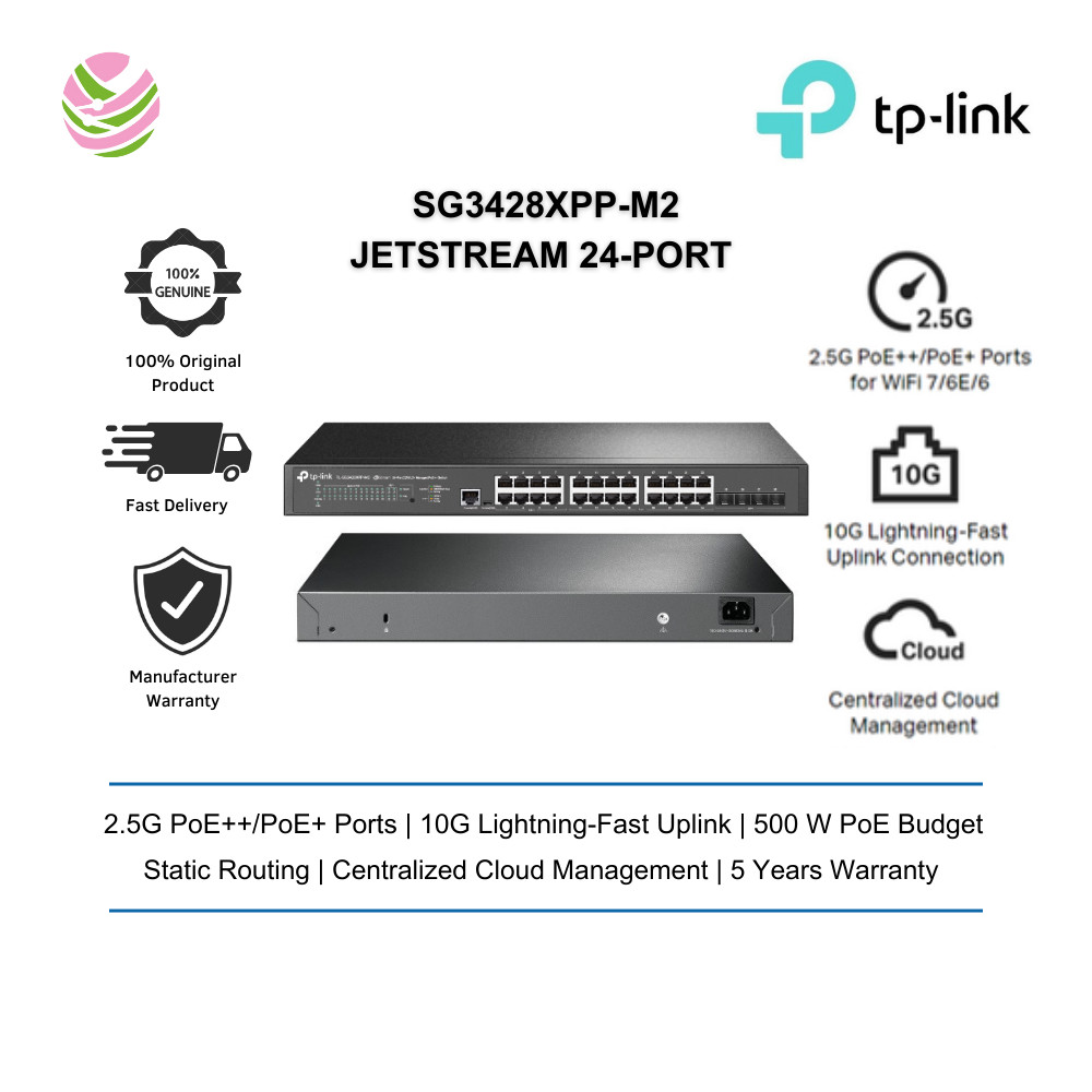 TP-Link Switch Omada SG3428XPP-M2 JetStream 24-Port 2.5GBASE-T & 4-Port ...