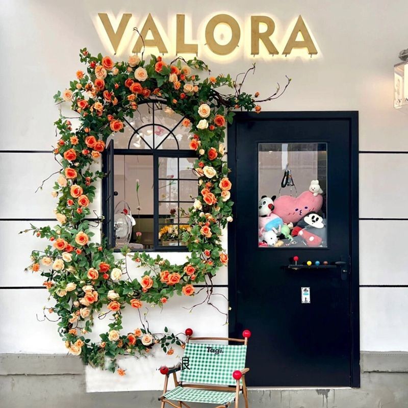 Rose Influencer Waterfall Check-in Flower Wall Simulation Fake Flower ...