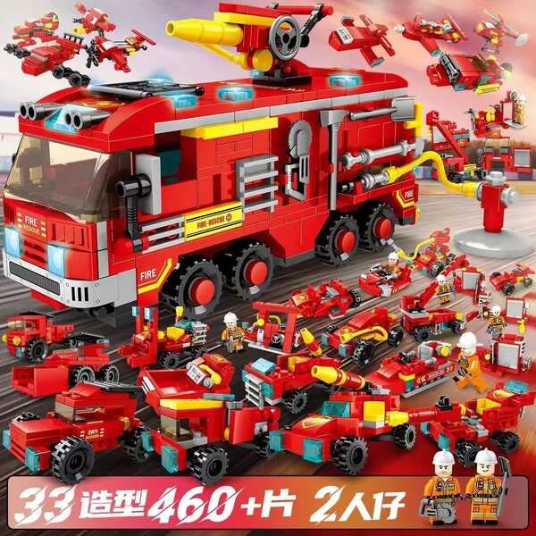 lego Lego bata memasang teka-teki kanak-kanak mainan SWAT trak bomba ...