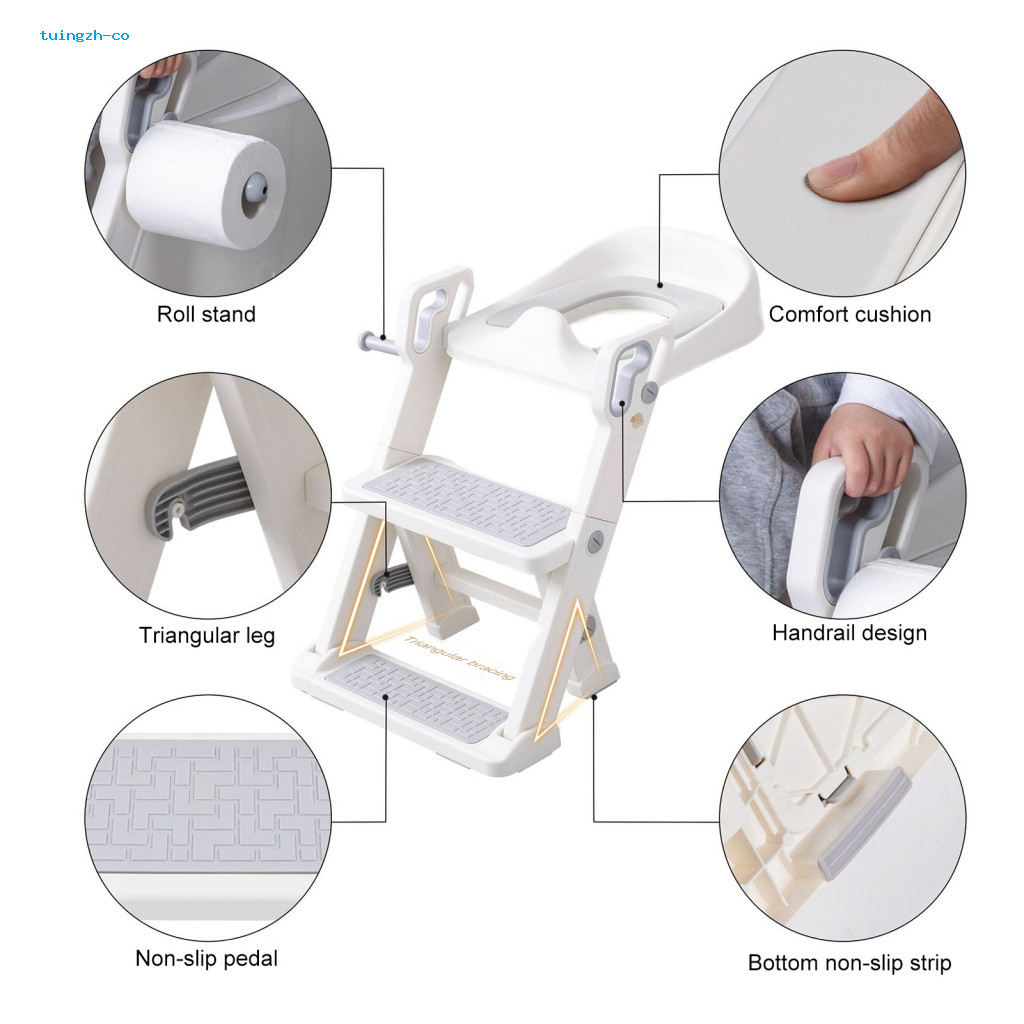 tuingzh Children Toilet Training Ladder Foldable Potty Training Ladder ...