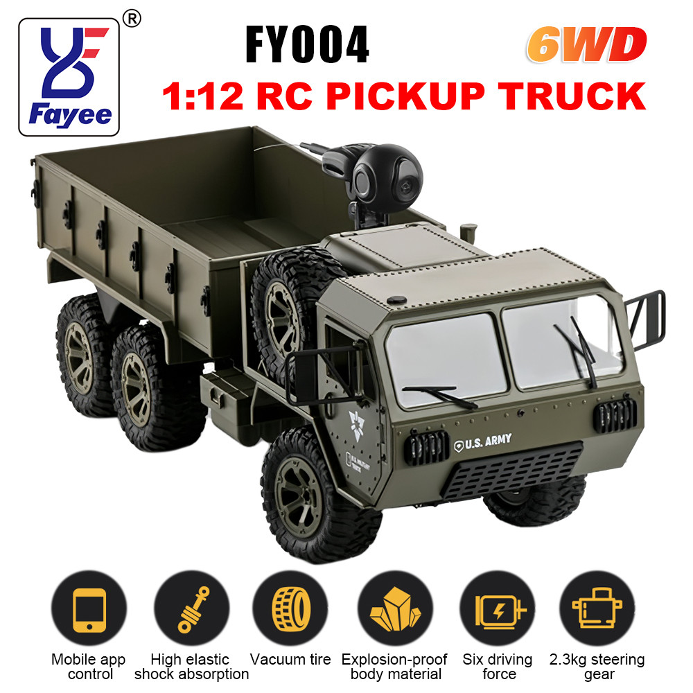 FAYEE FY004 RC Car 2.4G 6WD Off-Road Pickup Truck with 70M Distance HD ...
