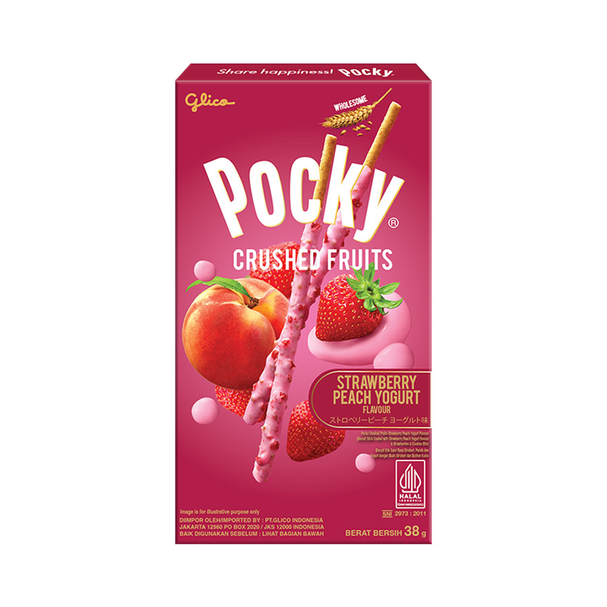 POCKY Crushed Fruits Strawberry Peach Yogurt Flavor 38g | Shopee Malaysia
