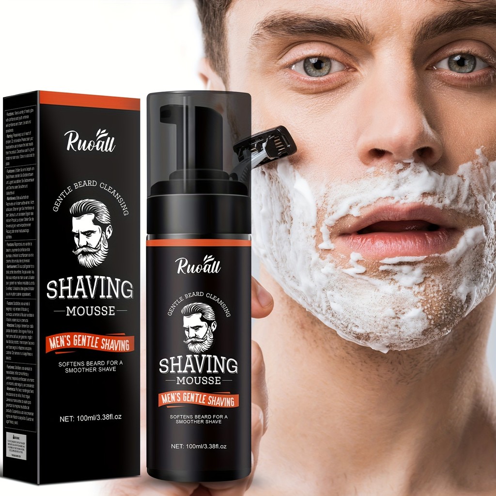 3.38oz Men's Shaving Foam, Use Dense Foam Clean and Prepare to Shave ...