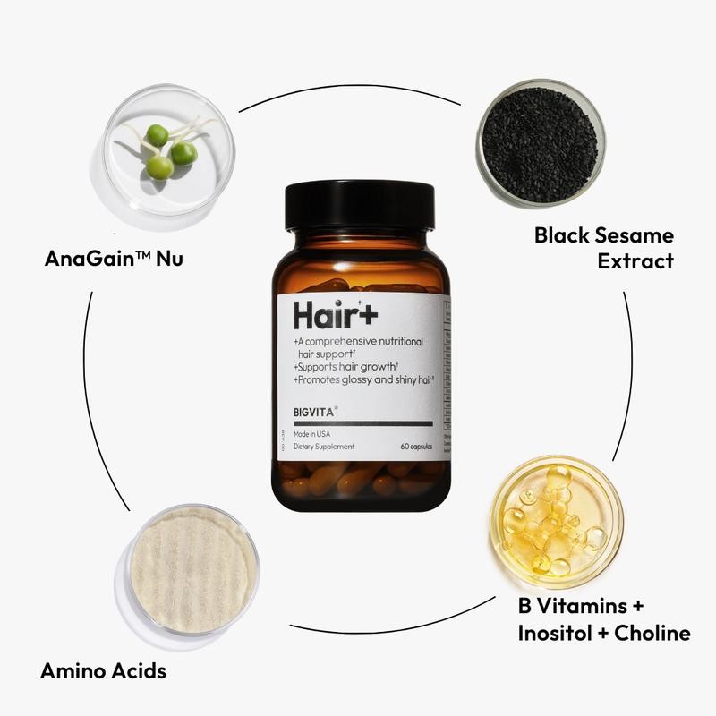 Rambut BIGVITA | Suplemen Penjagaan Rambut Tanpa Gluten Vegan untuk ...