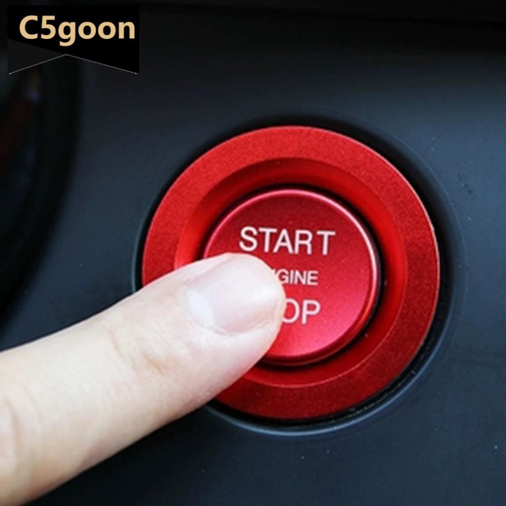 C5GOON Car Start Ignition Engine Start Stop Button Ring Cover Trim ...