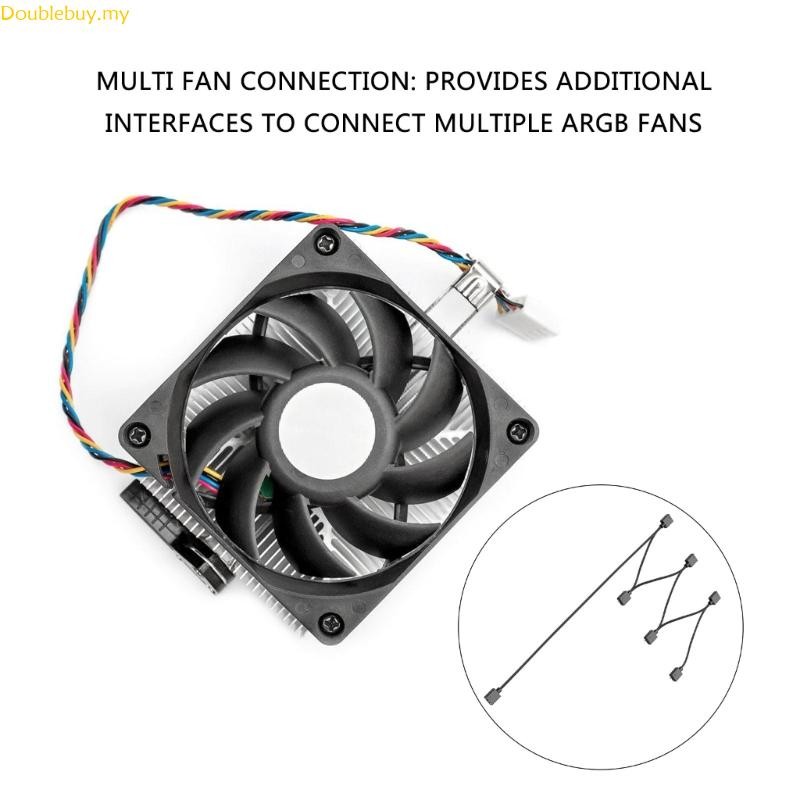 Doublebuy Flexible ARGB LED Fan Connectors 3PIN Sync Extension Wire for ...