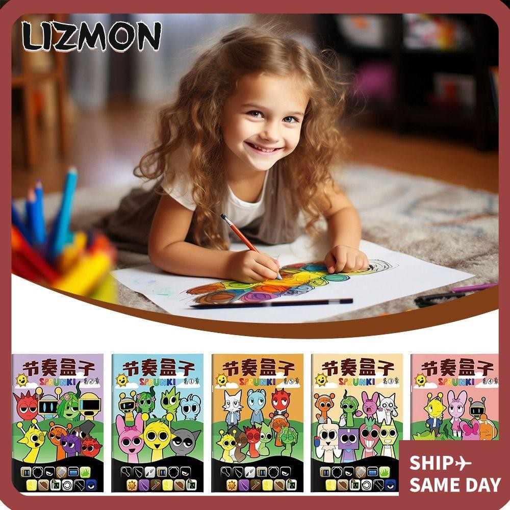 LIZMON Sprunki Coloring Books, Cartoon Sketch Copy Album Drawing Kids ...