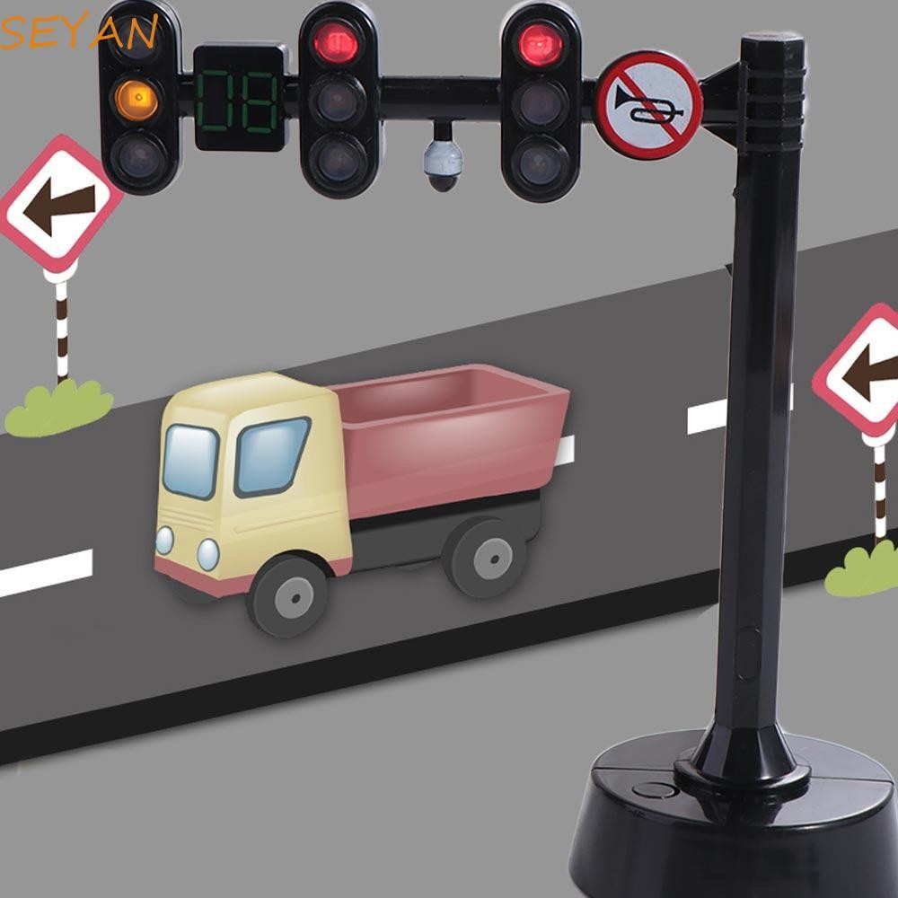 SEYAN Traffic Toy Light Signs, Mini Model Mini Stop Model Toys, Road ...