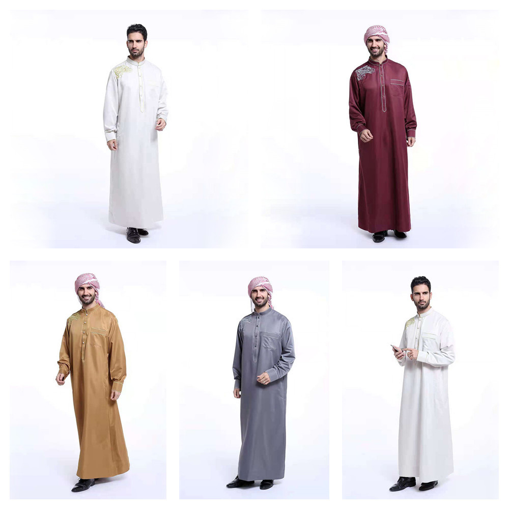 Islamic Mens Abaya Broadcloth Formal Muslim Arabia Middle East Men's ...