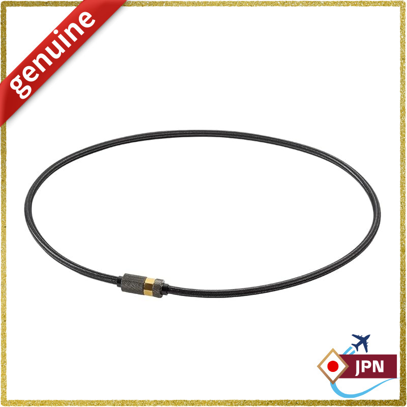 Phiten Necklace RAKUWA Magnetic Neck Black/Gold 50cm [For shoulder ...
