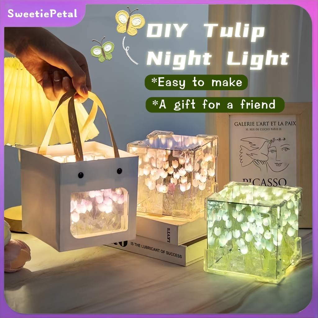 [Hot] DIY Tulip Night Light / Creative Handmade Materials / Elegant ...