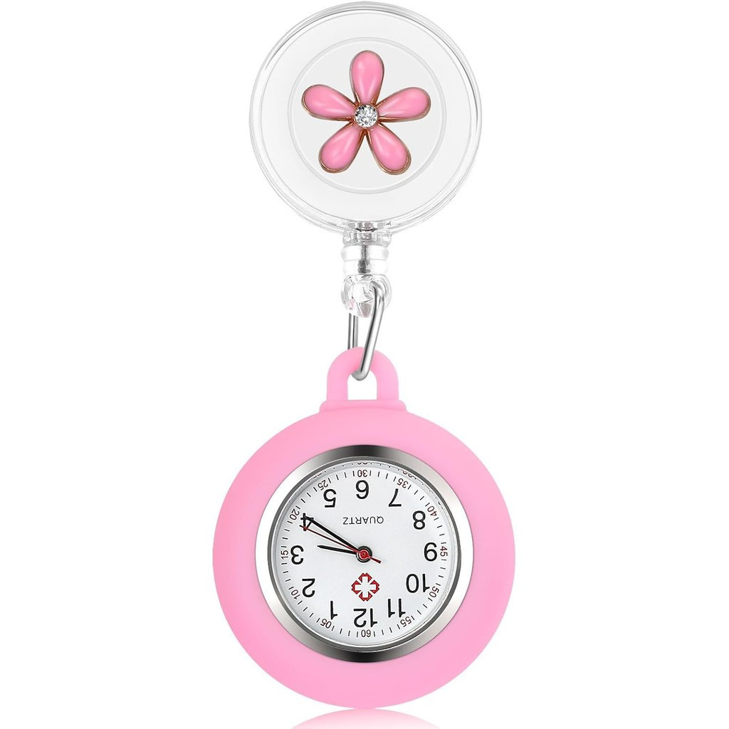 Nurse Lapel Watch - Retractable Clip On Fob Watch With Cute Flower ...
