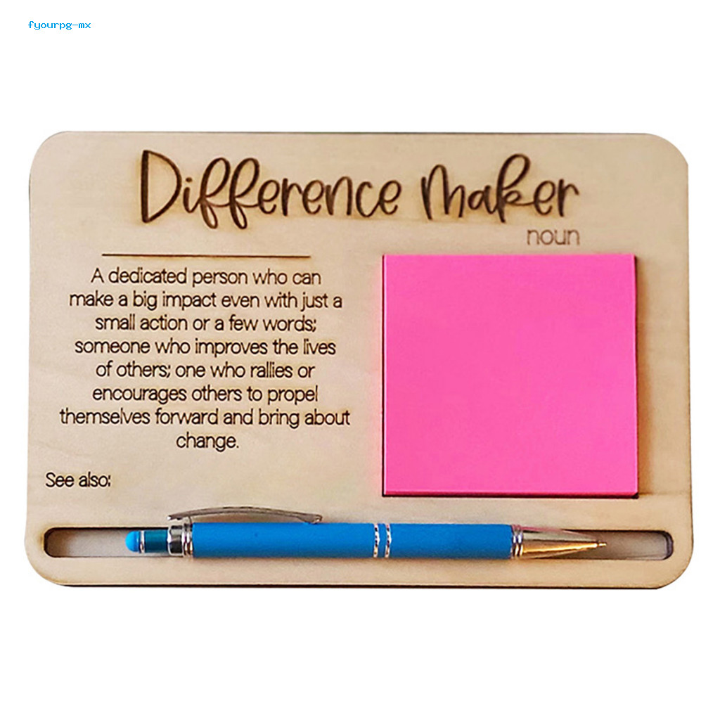 fyourpg Sticky Note Desk Organizer Wooden Stickies Holder Wooden Sticky ...