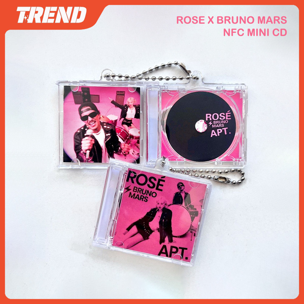 BLACKPINK ROSE X BRUNO MARS APT. MINI CD Keychain DIY Homemade Album ...