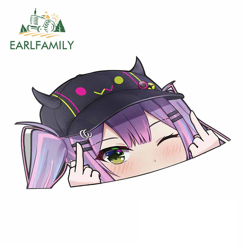 EARLFAMILY 13cm Tokino Sora Hololive Middle Finger Peeker Car Sticker ...